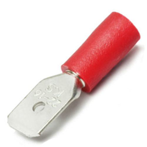 6.3 x 0.8mm Crimp Male Spade Push-On Terminals – Red | Bolt World