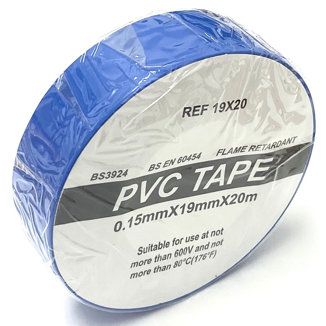 19mm x 33m Electrical PVC Insulation Tape Flame Retardant- Blue | Bolt ...