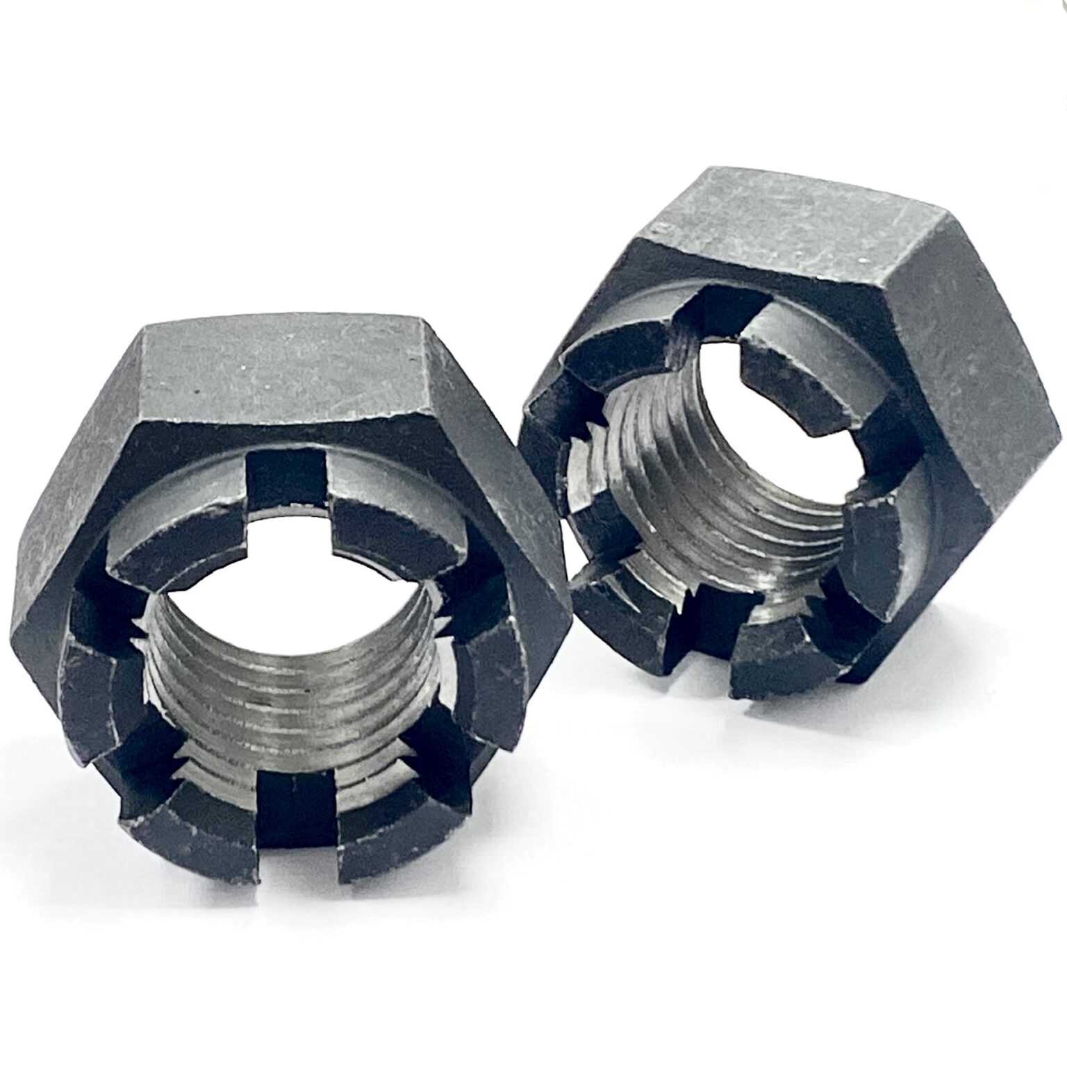 M18 x 1.5mm (Fine Pitch) Hexagon Slotted Castle Nut, Self-Colour Grade ...