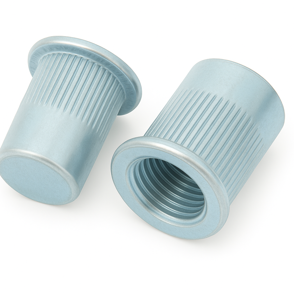 M6 x 19.2mm Steel Grooved Flat Head, Round Closed End Rivet Nut, Grip ...