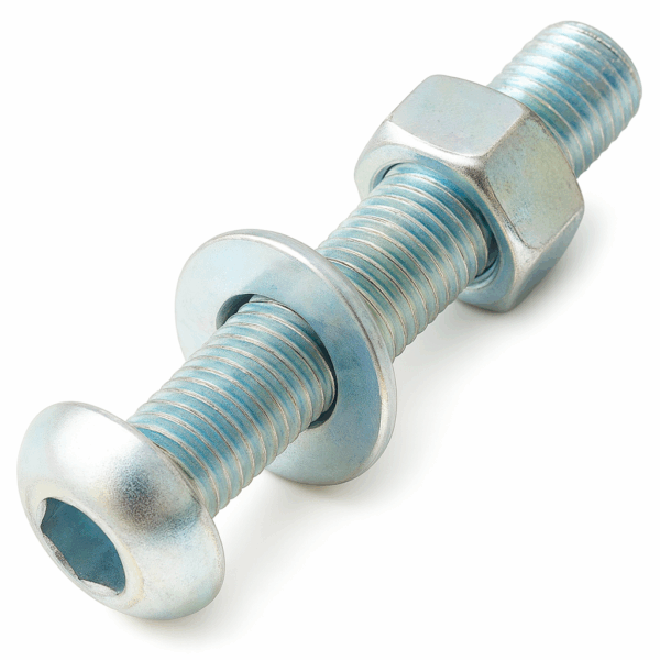 M8 x 12mm Socket Button Screw, Nut & Washer (Assembled Bolt) High ...